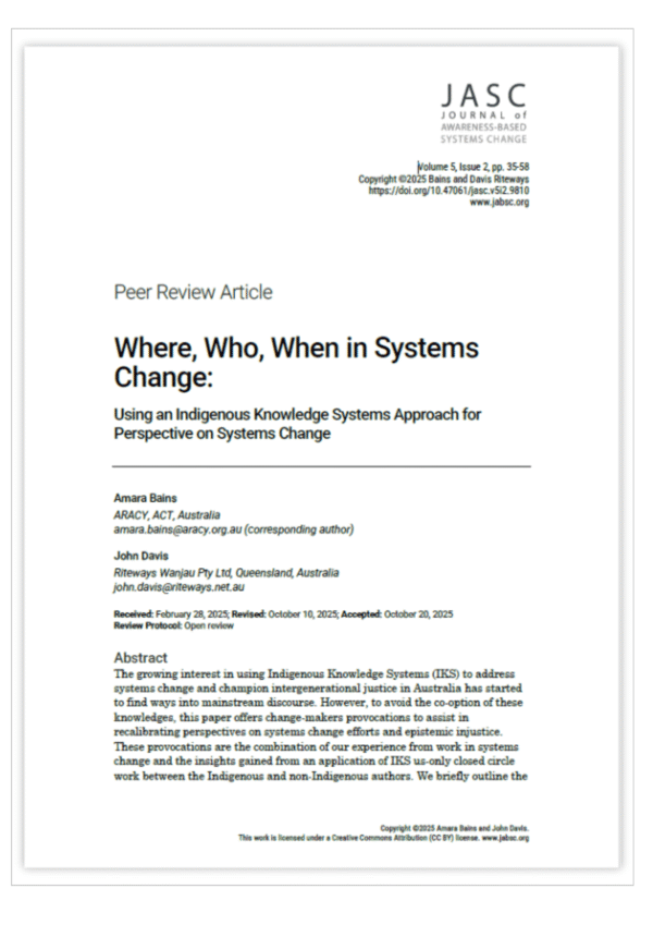 Where, Who, When in Systems Change - ARACY